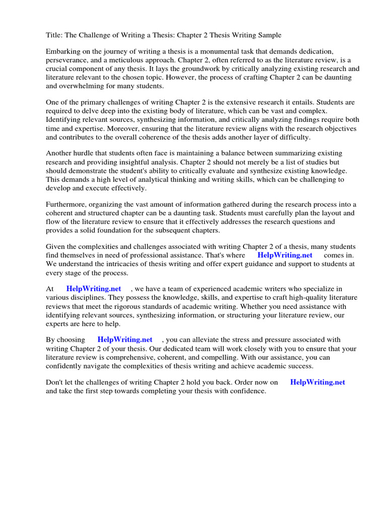 Chapter 2 Thesis Writing Sample | PDF | Thesis | Network Interface ...