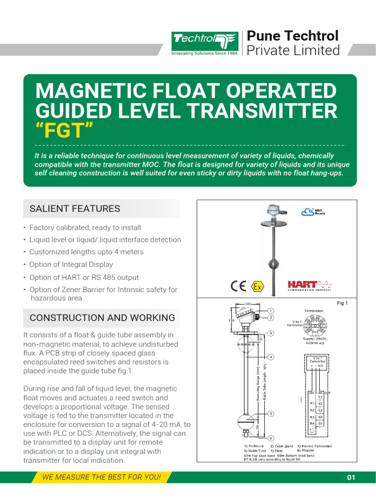 Magnetic Float Operated Guided Level Transmitter: Pune Techtrol ...