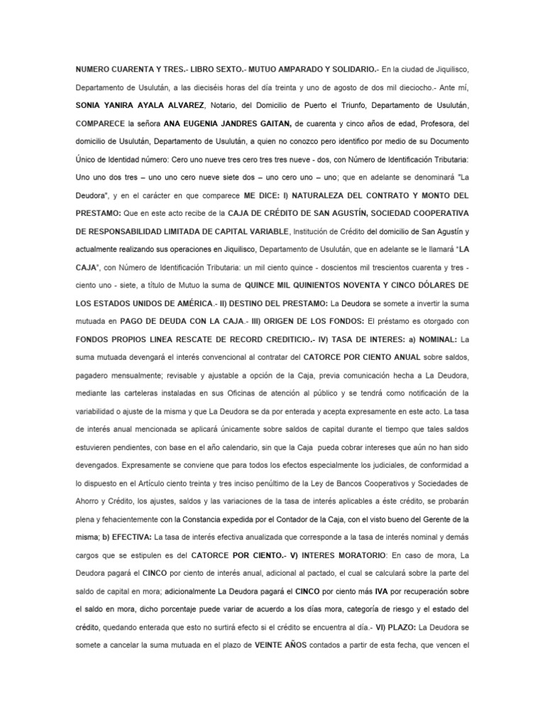 Mutuo Amparado | PDF | Interés | Crédito