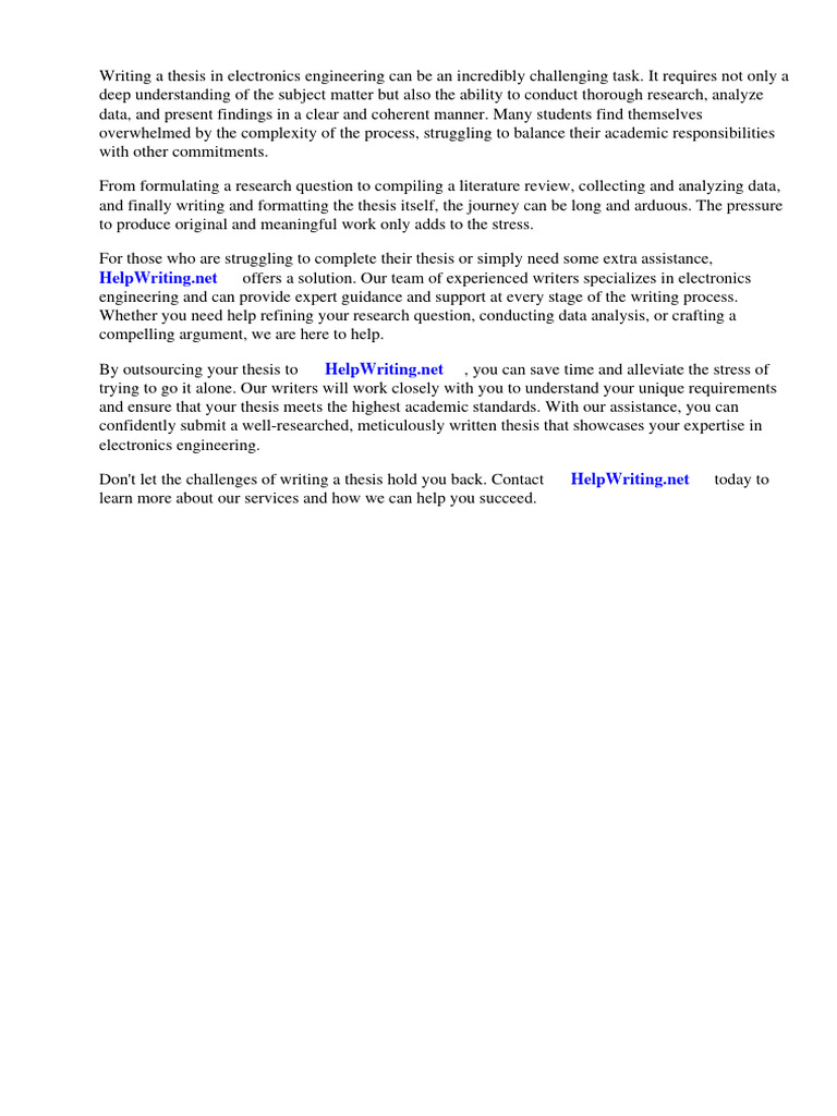 Thesis Sample Electronics Engineering | PDF | Electrical Network | Engineering