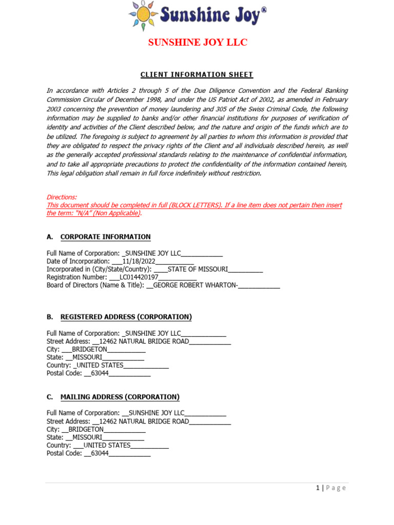 Sunshine Joy CIS 2023 | PDF | Government | Justice