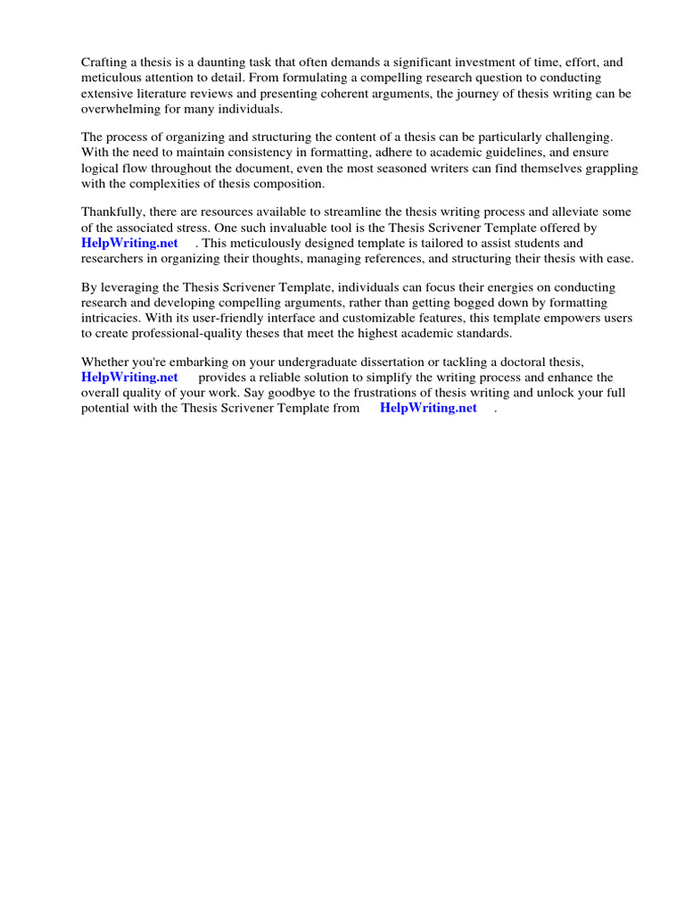 Thesis Scrivener Template | PDF | Thesis | Microsoft Word