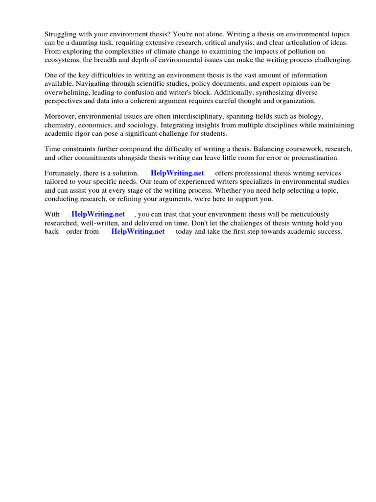 Environment Thesis | PDF