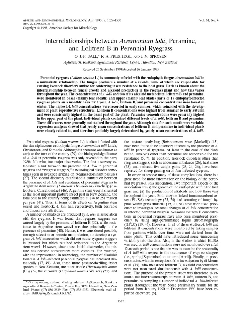 Acremonium Lolii | PDF | Elisa | Leaf