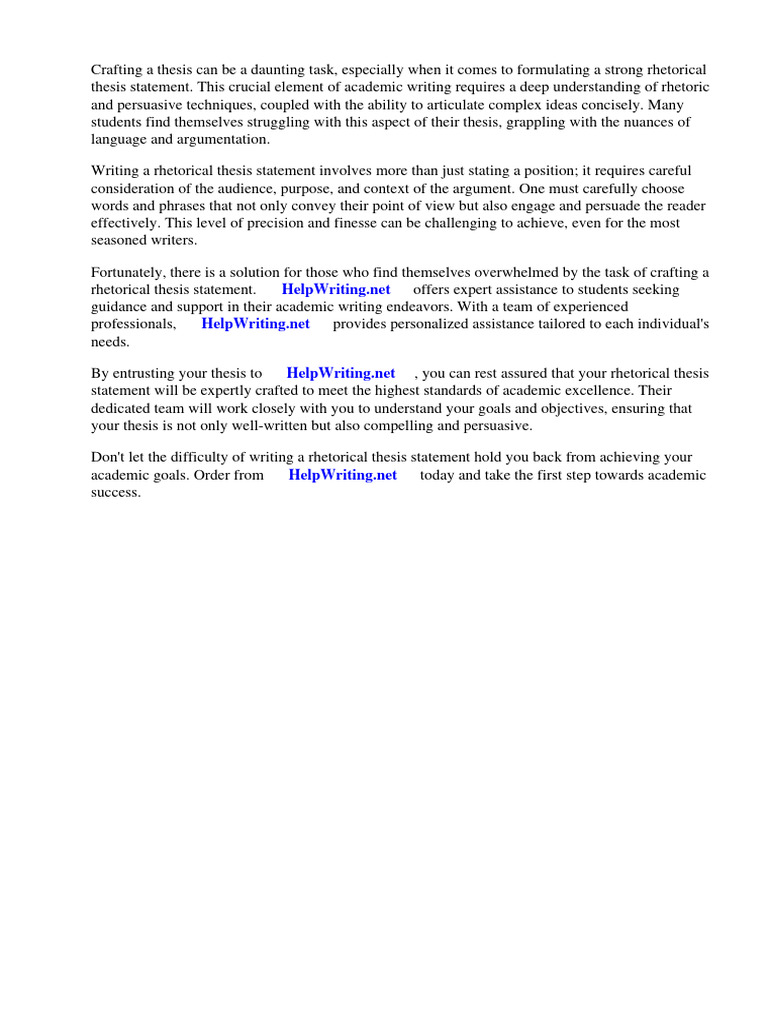 Rhetorical Thesis Statement Examples | PDF | Rhetoric | Essays