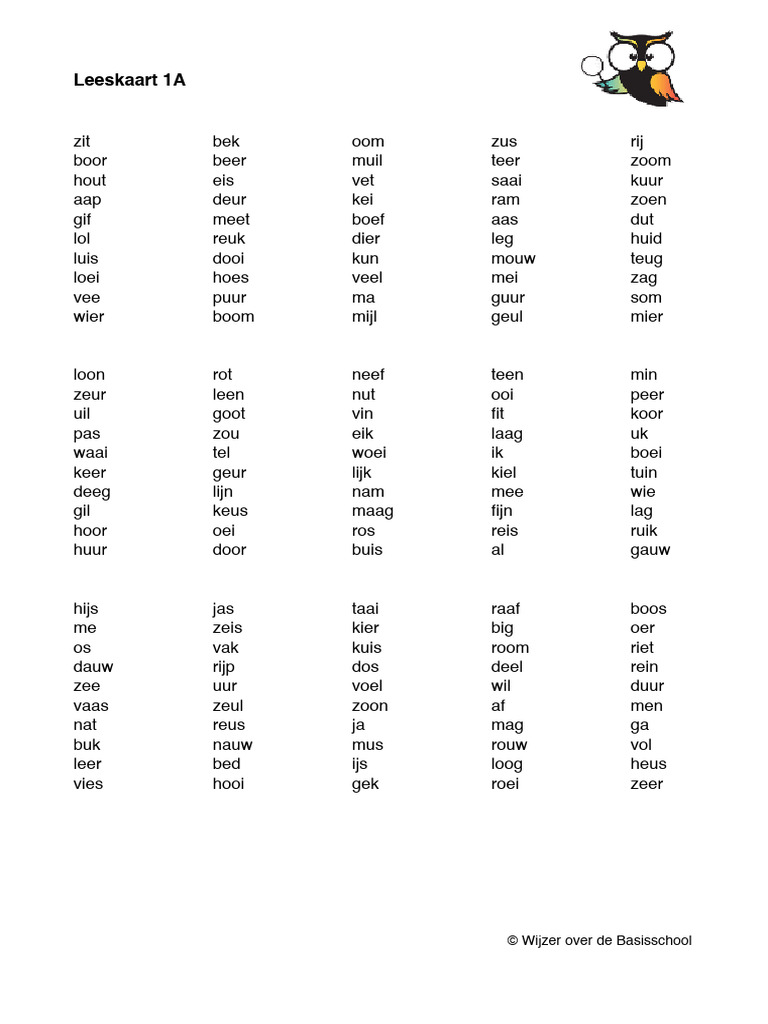 Leeskaart 1A 1 | PDF