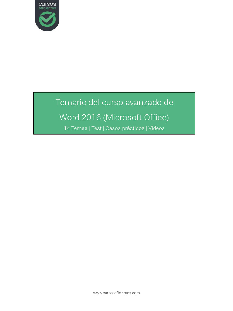 Temario Curso de Word AVANZADO | PDF | Hipervínculo | Microsoft Word