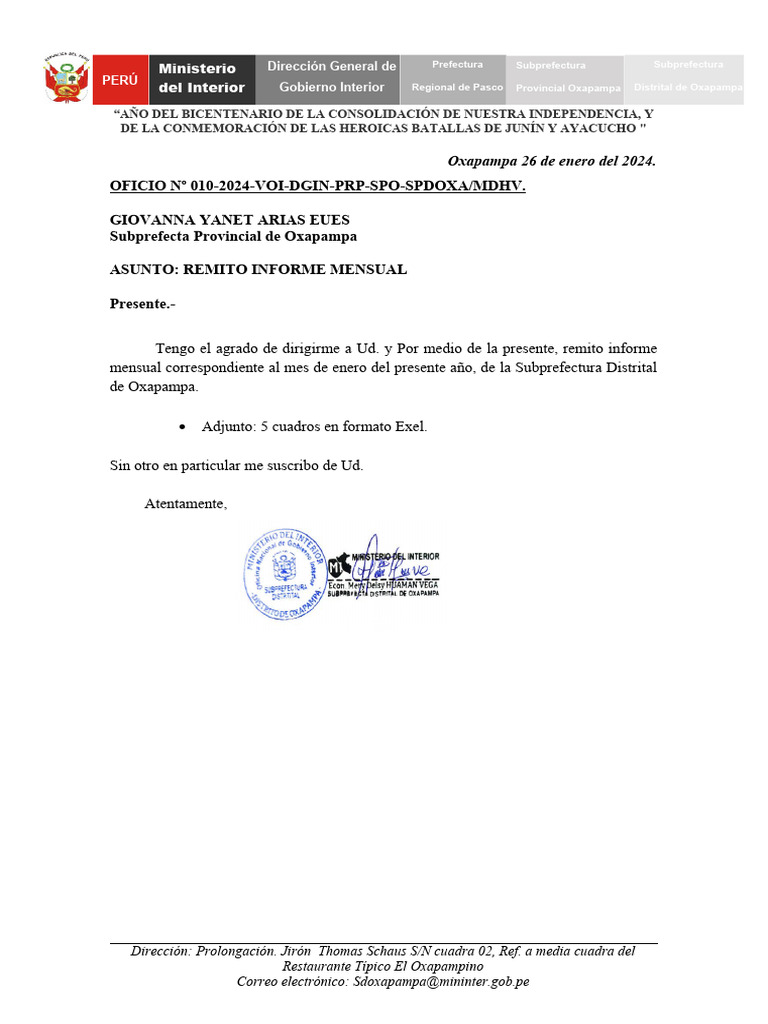 Oficio N 010-2024 | PDF Oficio N 010-2024 | PDF
