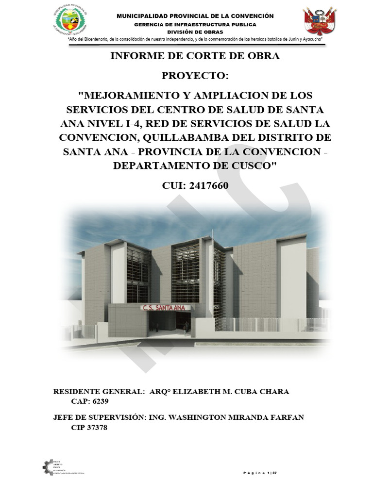 Corte de Obra 20224 | PDF | Ingeniería de Edificación | Ingeniero civil