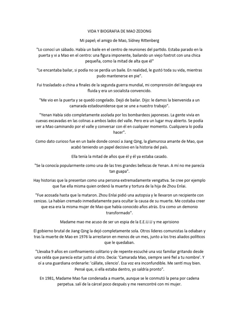 Amistad y Traición: Rittenberg y Mao | PDF | Mao Zedong