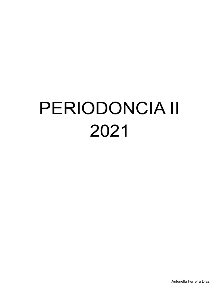 Perio Ii - 2021 | PDF | Ramas de Odontología | Boca