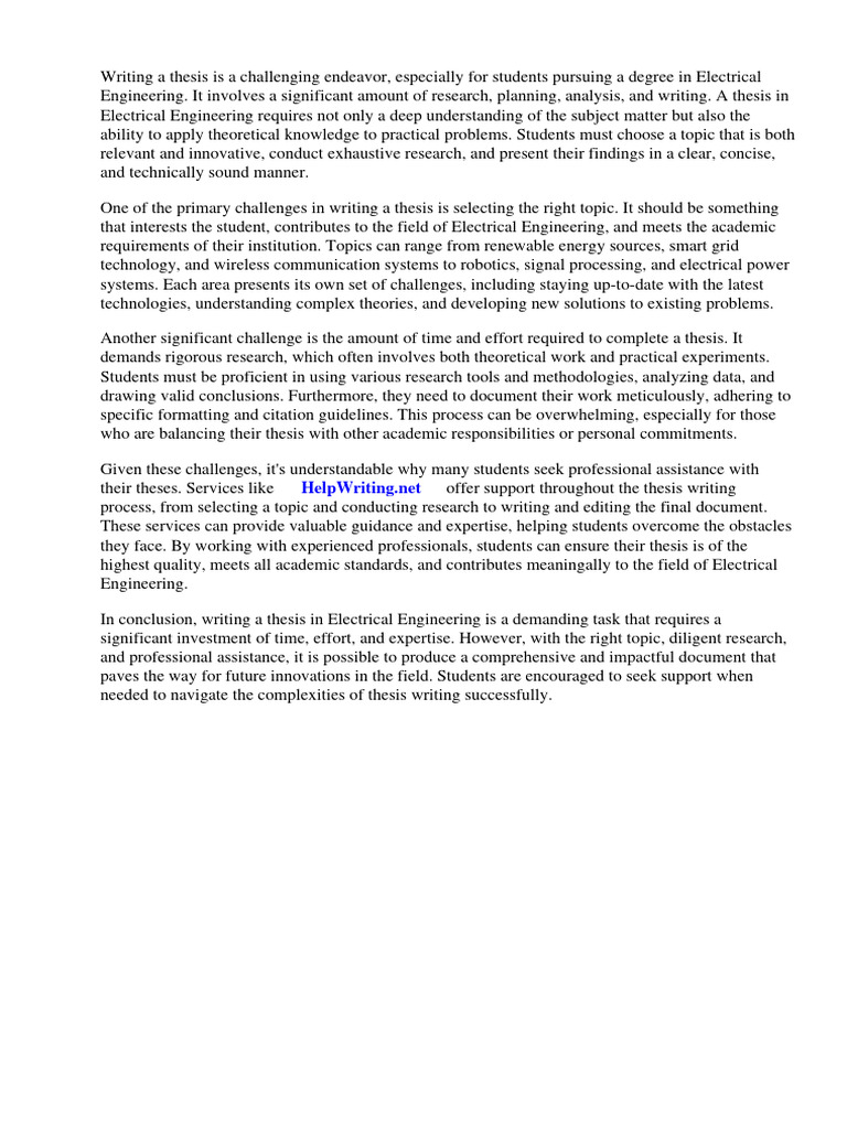 Thesis Topics in Electrical Engineering | PDF | Electrical Engineering ...