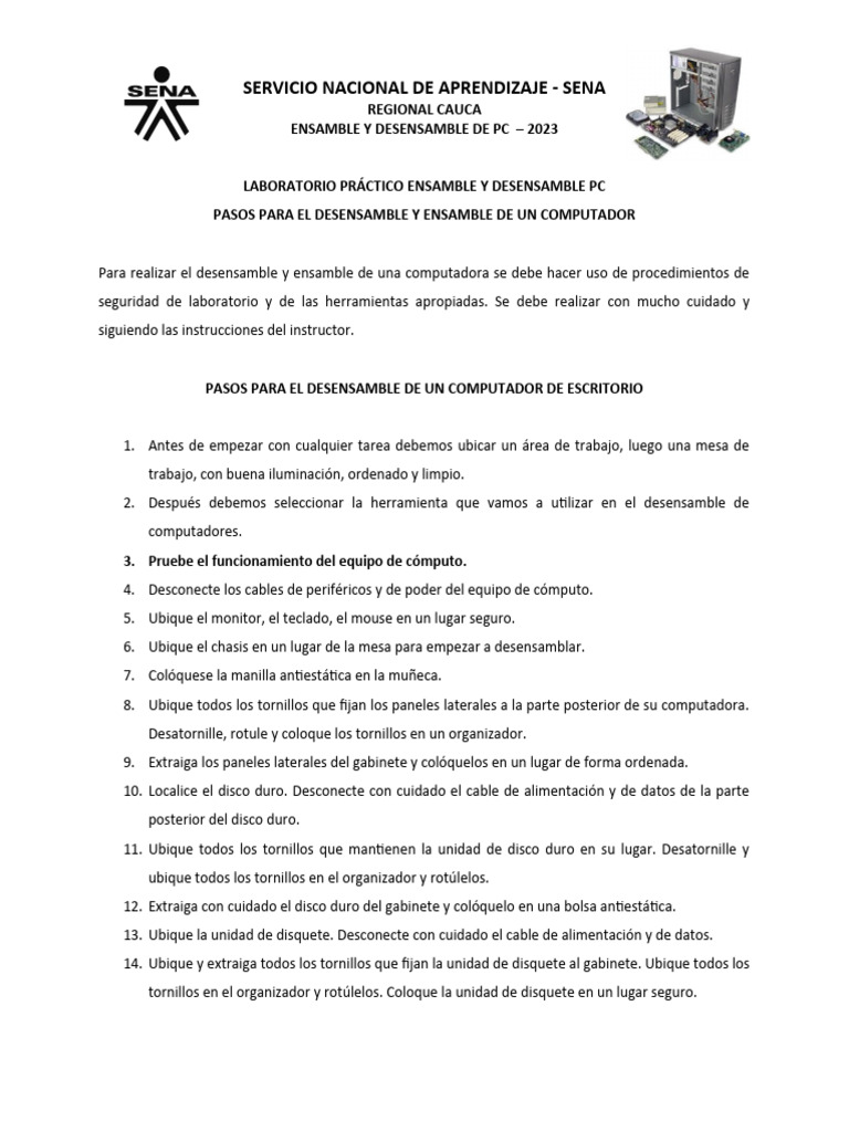 Procesos Desensamble y Ensamble Cisco | PDF | Hardware de la ...