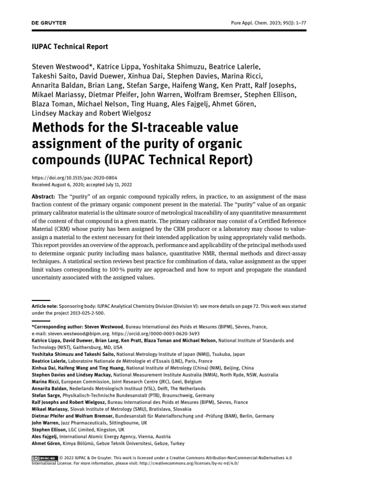 Methods_for_the_SI-traceable_value_assignment_of_t | PDF | Metrology | Mole (Unit)