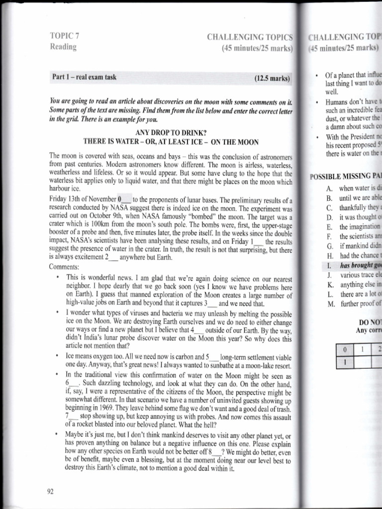 ECL 3-Test 7 | PDF | Moon | Planetary Mass Satellites