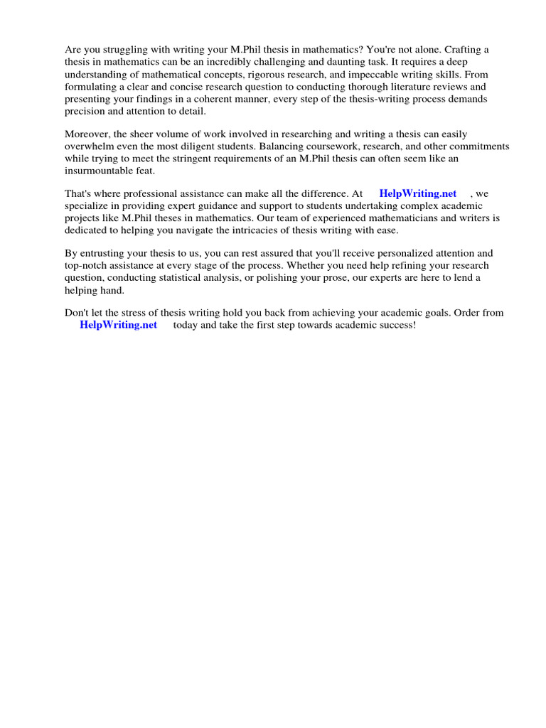 M.phil Thesis in Mathematics PDF | PDF | Mathematics | Science