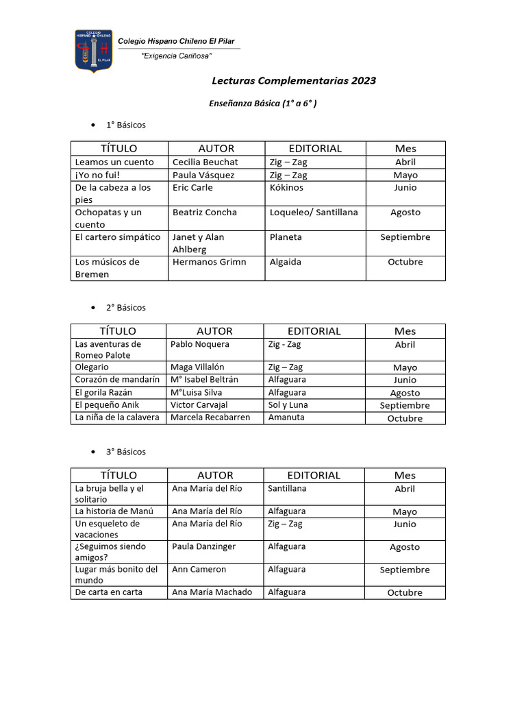 Lectura-Complementarias-2023 (2) | PDF