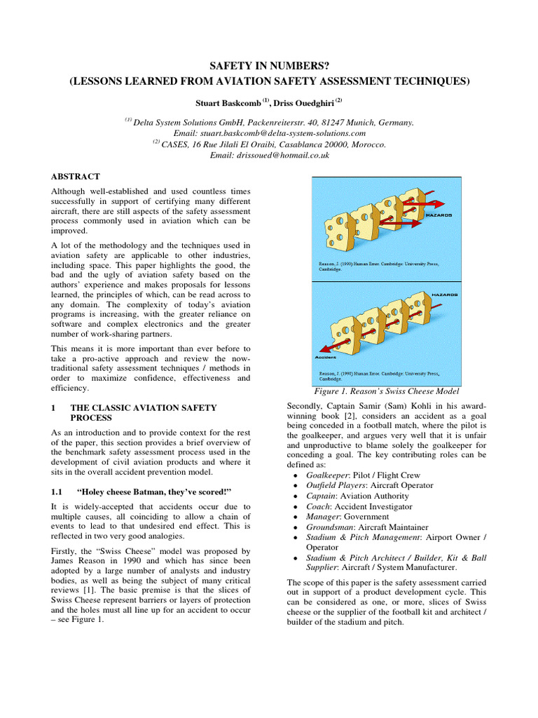 Safety in Numbers - Lessons Learned From Aviation Safety Assessment ...