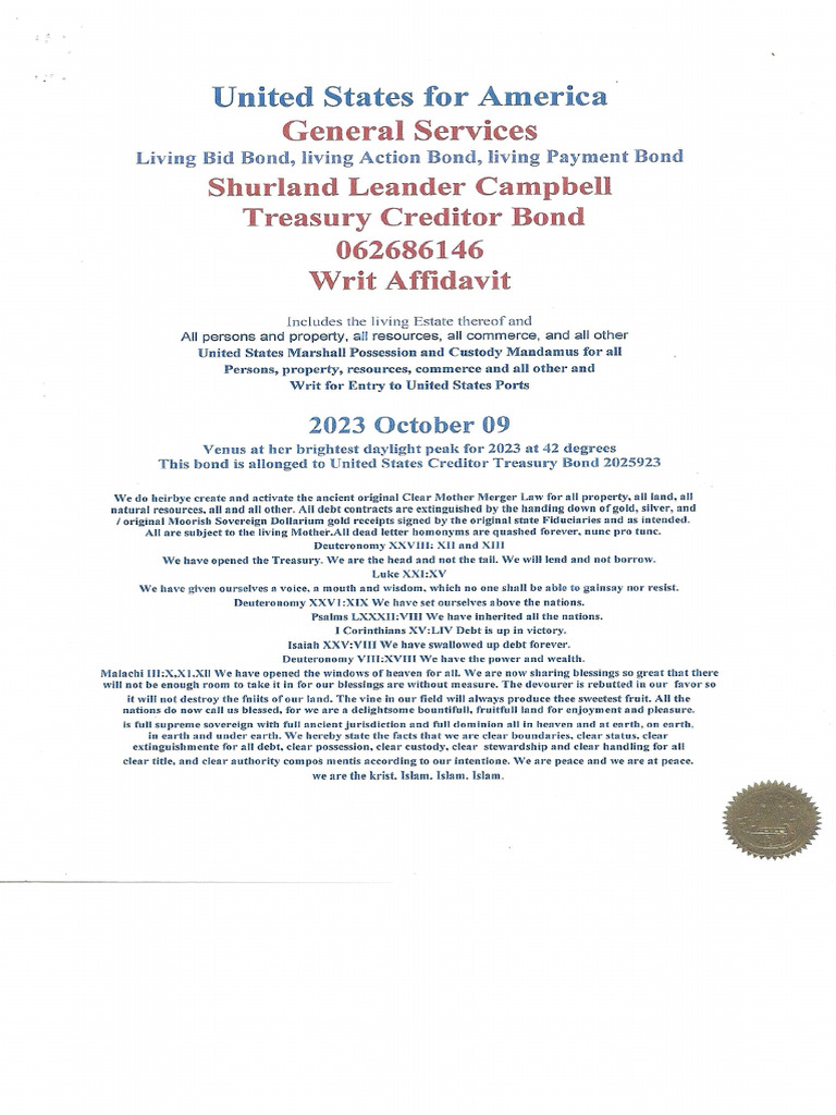 General Services Treasury Creditor Bond | PDF