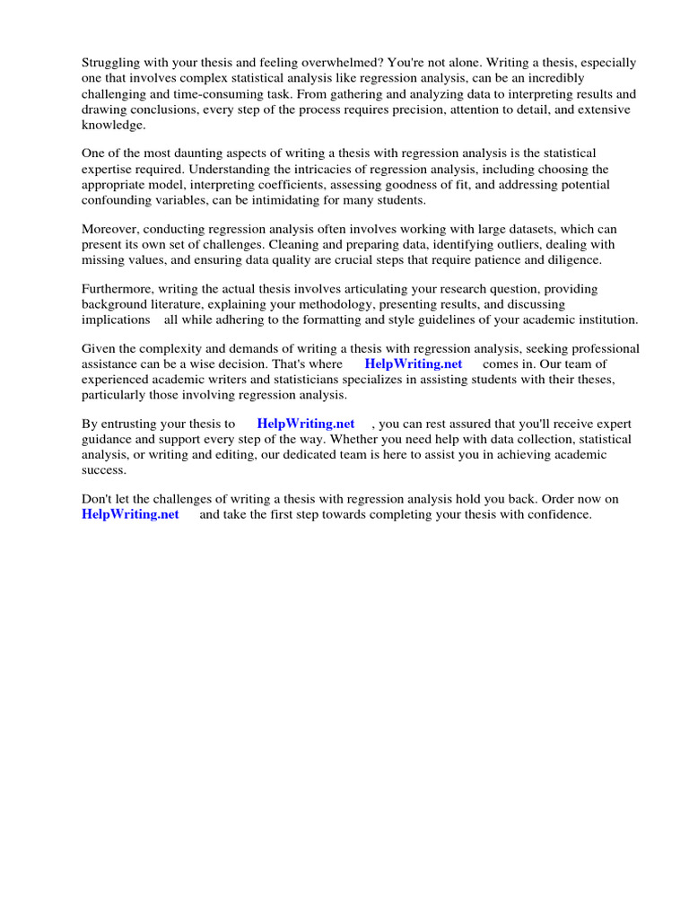 Thesis With Regression Analysis | PDF | Regression Analysis | Linear ...