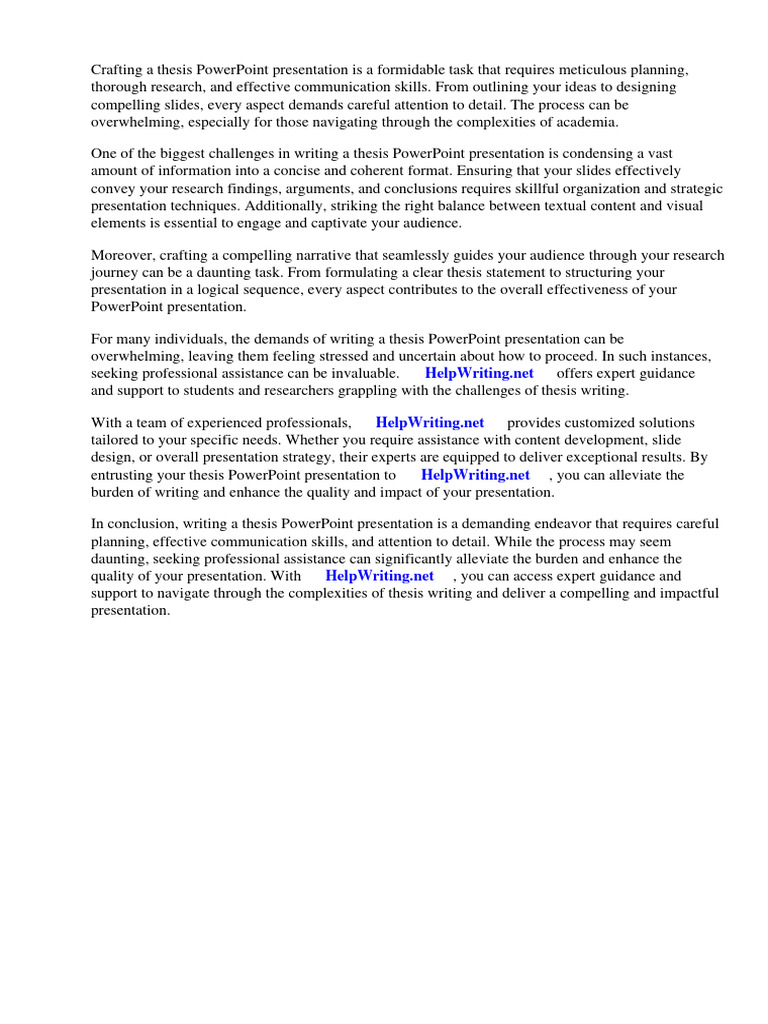 How to Write a Thesis Powerpoint Presentations | PDF | Thesis | Microsoft Power Point