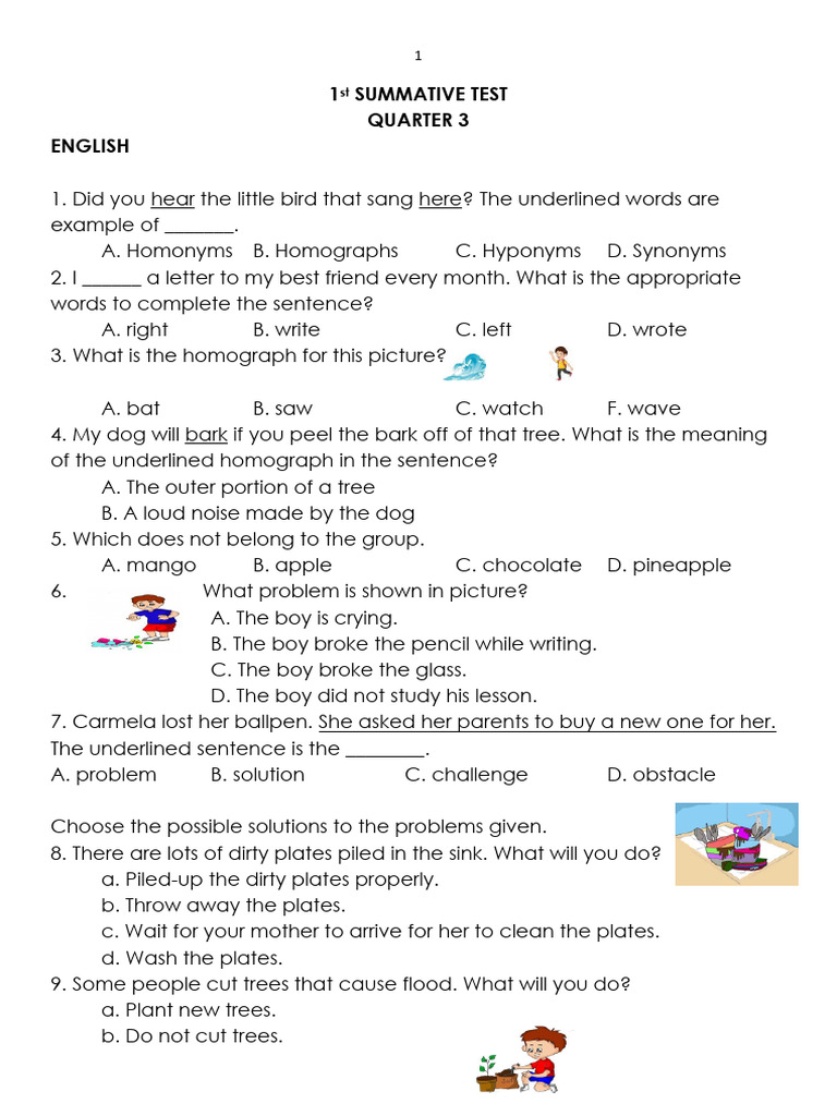 1st SUMMATIVE TEST-3rd QUARTER | PDF | Language Arts & Discipline ...