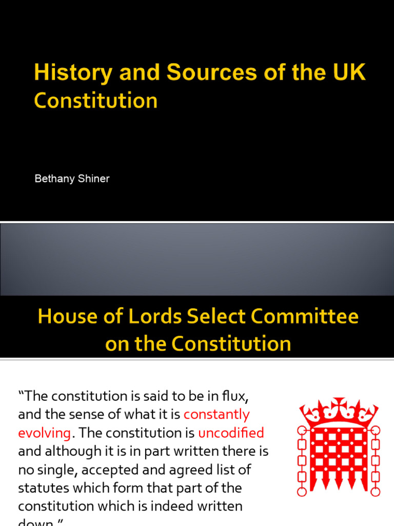 Unit 2 - History and Sources of The UK Constitution | PDF ...