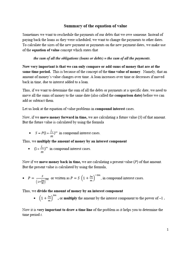 Equation of Value 3 | PDF | Interest | Time Value Of Money