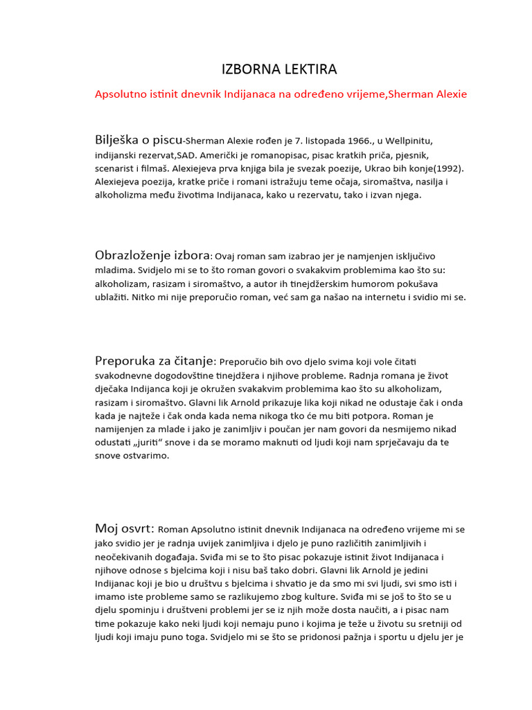 Izborna Lektira | PDF