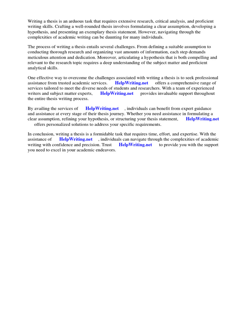 Assumption Hypothesis Example Thesis | PDF | Hypothesis | Causality