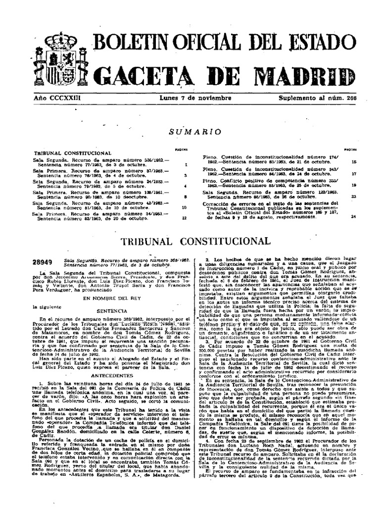 STC 77-83 Non Bis Idem | PDF | Res Judicata | Sentencia (ley)