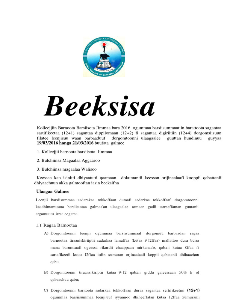 Beeksisa Filannoo Edited | PDF