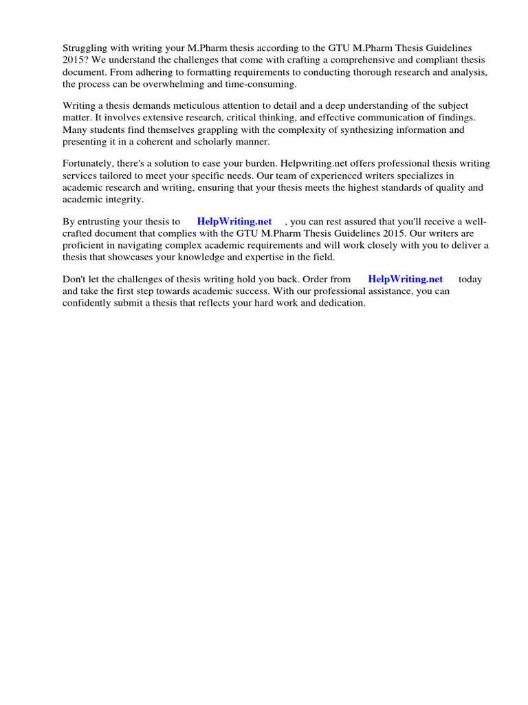 Gtu M.pharm Thesis Guidelines 2015 | PDF | Tablet (Pharmacy) | Pharmaceutical Formulation