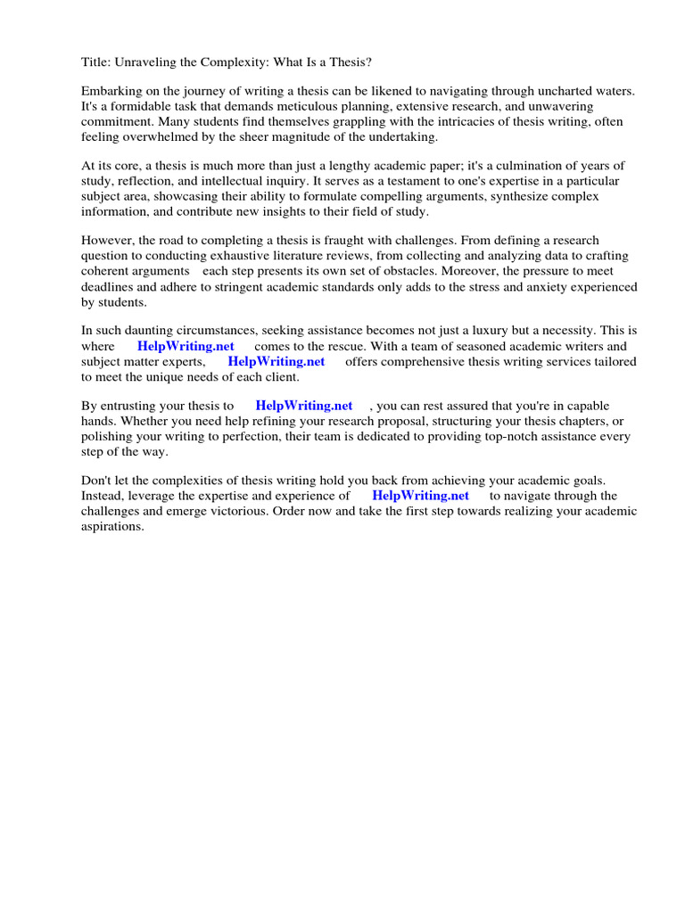 What is a Thesis Wikianswers | PDF | Thesis