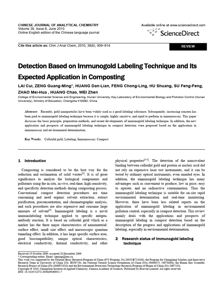 Detection Based On Immunogold Labeling Technique and Its Expected Application in Composting ...