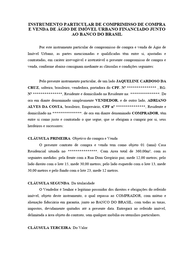 Contrato de Compra e Venda de Agio | PDF