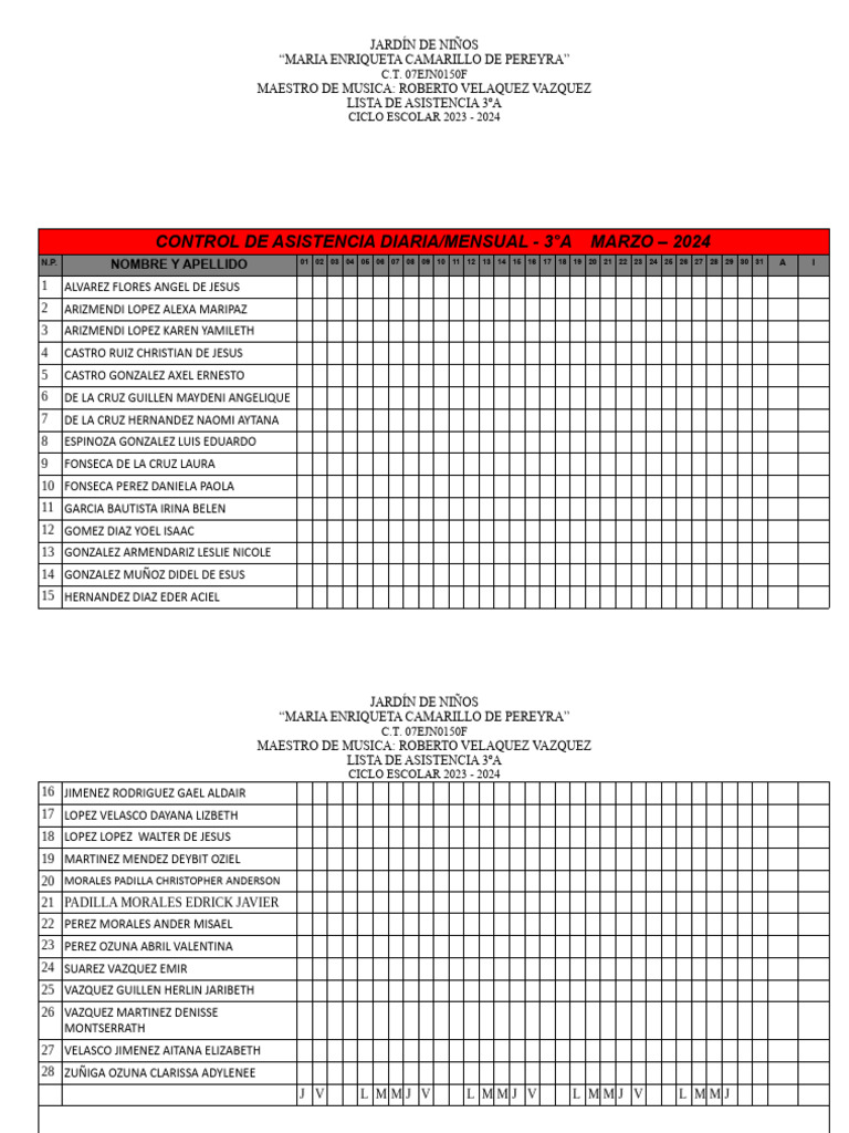 Lista - 3ro - 4 de MARZO-2023 | PDF