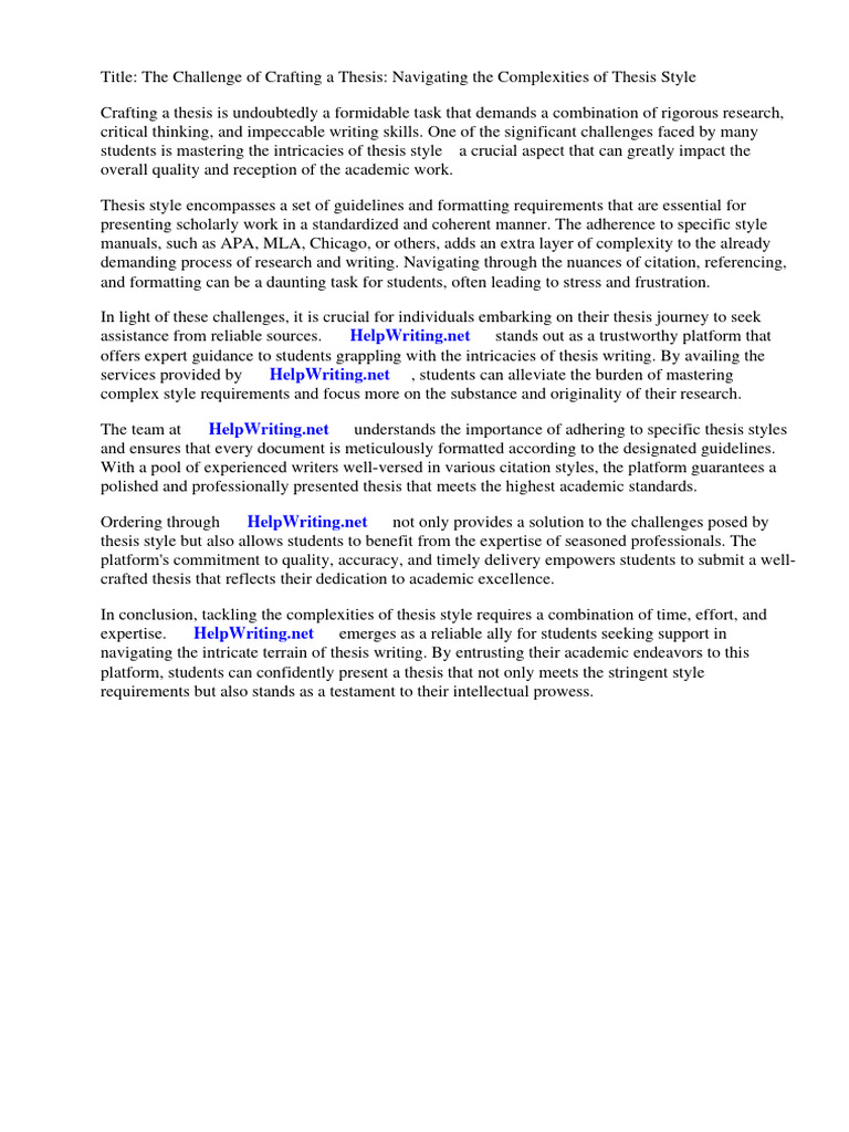 Thesis Style | PDF | Thesis | Citation