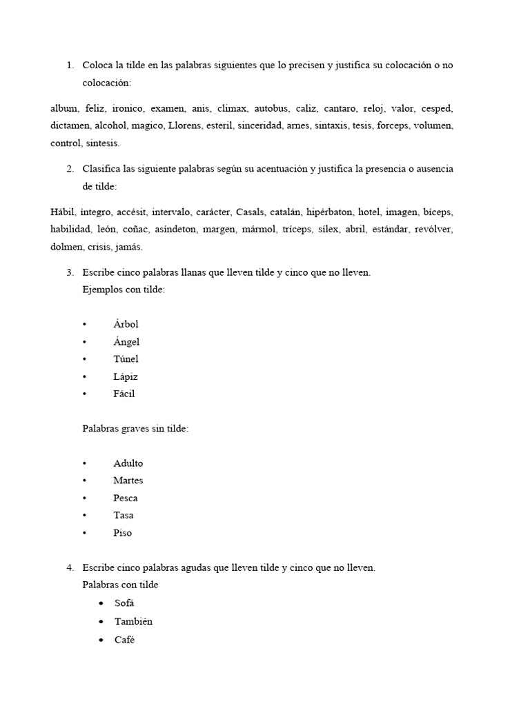 Ejercicios Lengua Castellana | PDF | Adverbio | Verbo