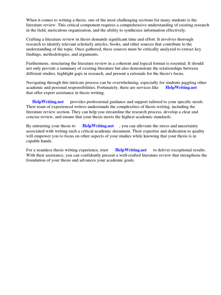 Literature Review Format in Thesis | PDF | Literature Review | Thesis