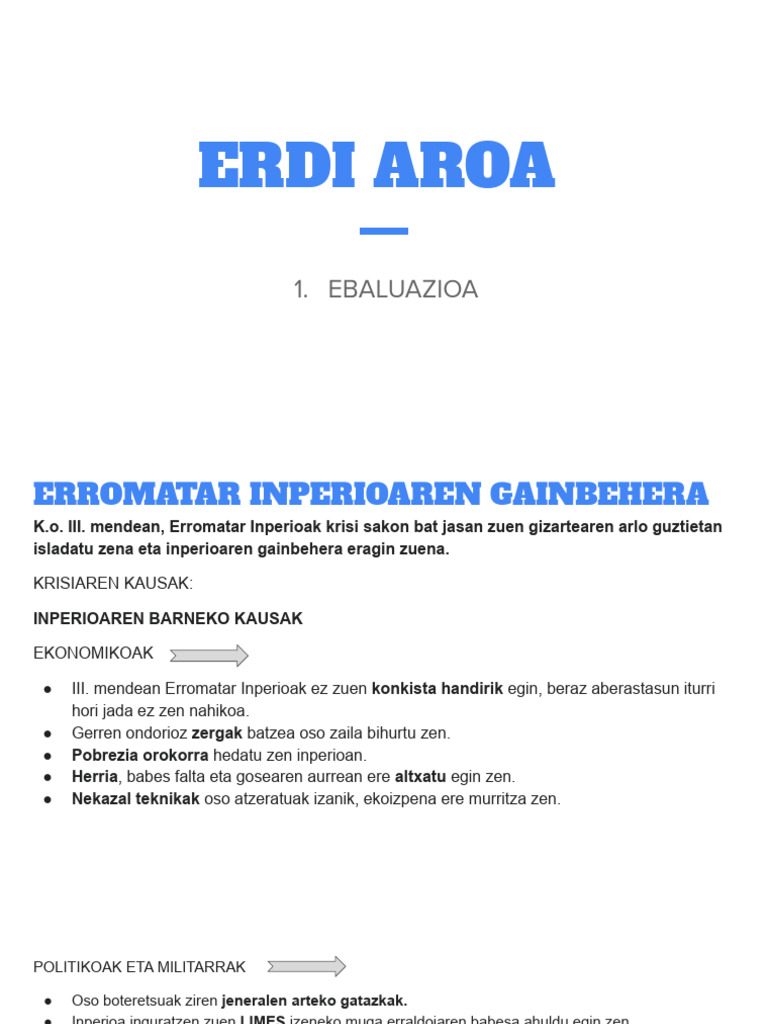 Erromatar Inperioaren Amaiera | PDF