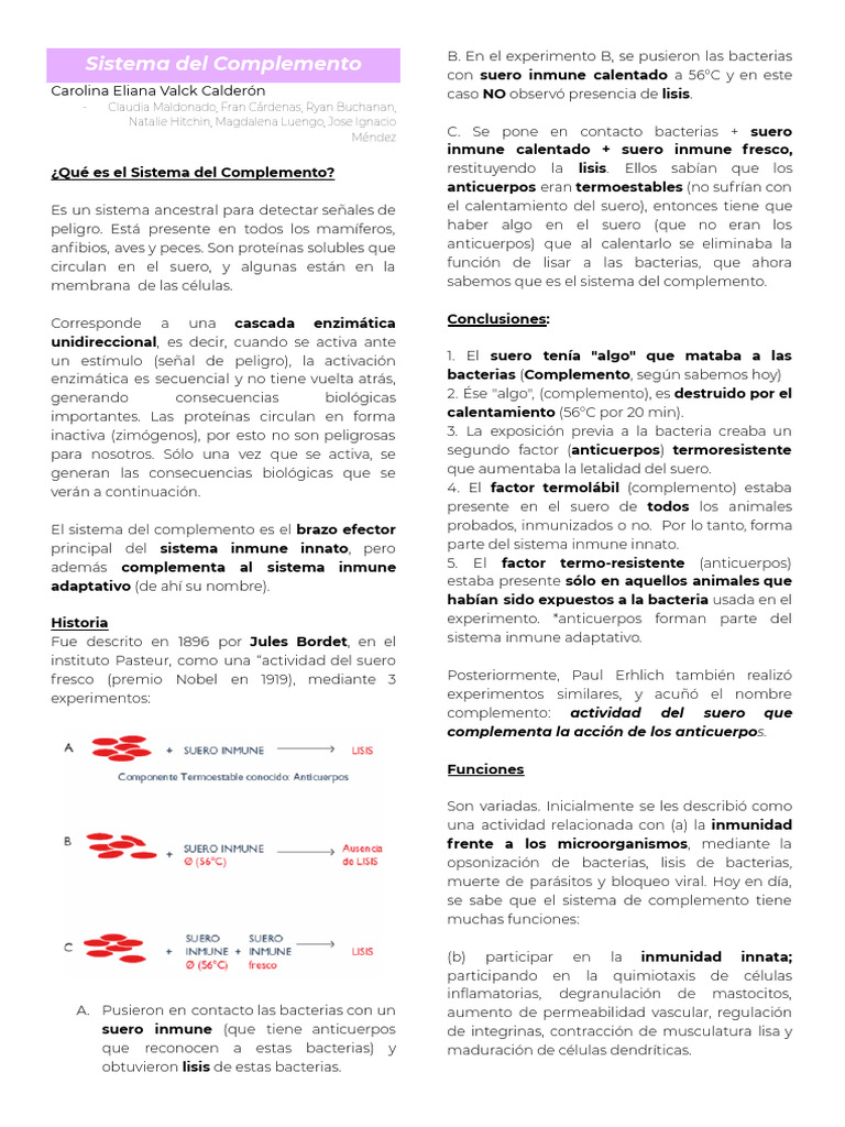 Clases 5 y 6 - Inmunología | PDF | Sistema complementario | Sistema inmune