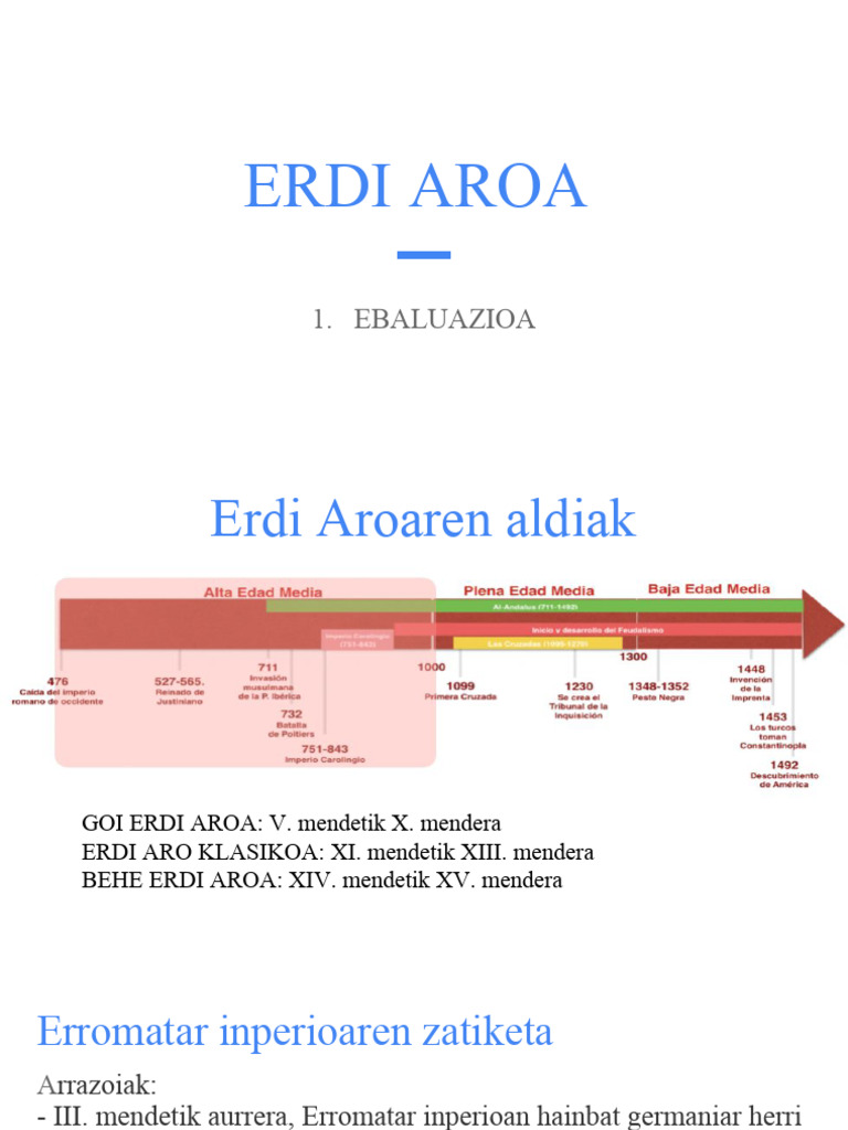 Erdi Aroaren Hasiera | PDF