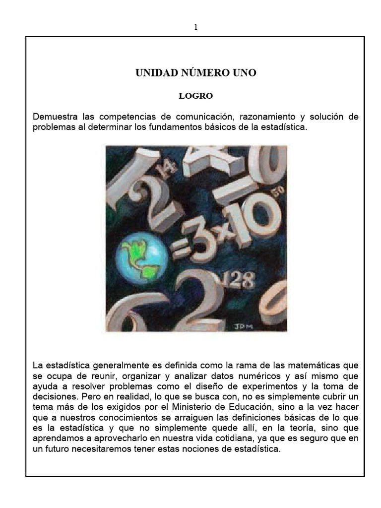 GuÍa 01 EstadÍstica 10º Introduccion A La Estadistica Pdf 5163