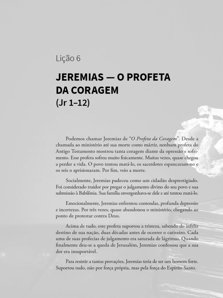 Lição 06 - Profetas Maiores | PDF | Jeremias | Nabucodonosor II
