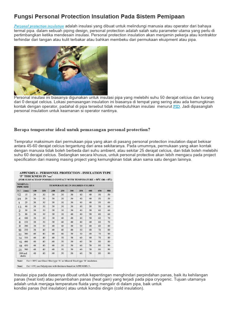 Insulasi Perlindungan Pribadi pada Pipa | PDF | Griya & Taman | Teknologi & Rekayasa