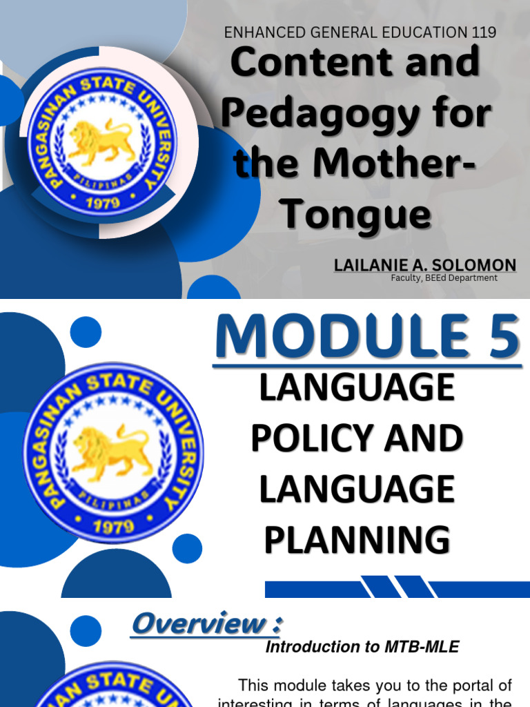 MODULE 5 - EGE119 | PDF | First Language | Tagalog Language