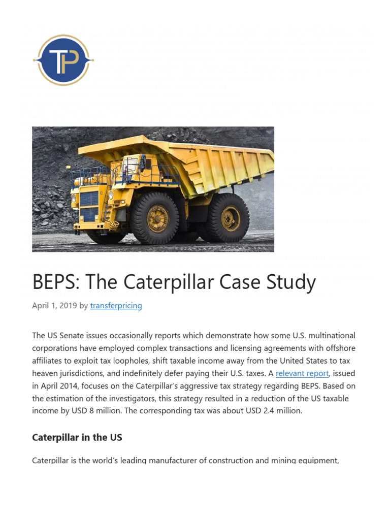 BEPS - The Caterpillar Case Study - TransferPricing | PDF