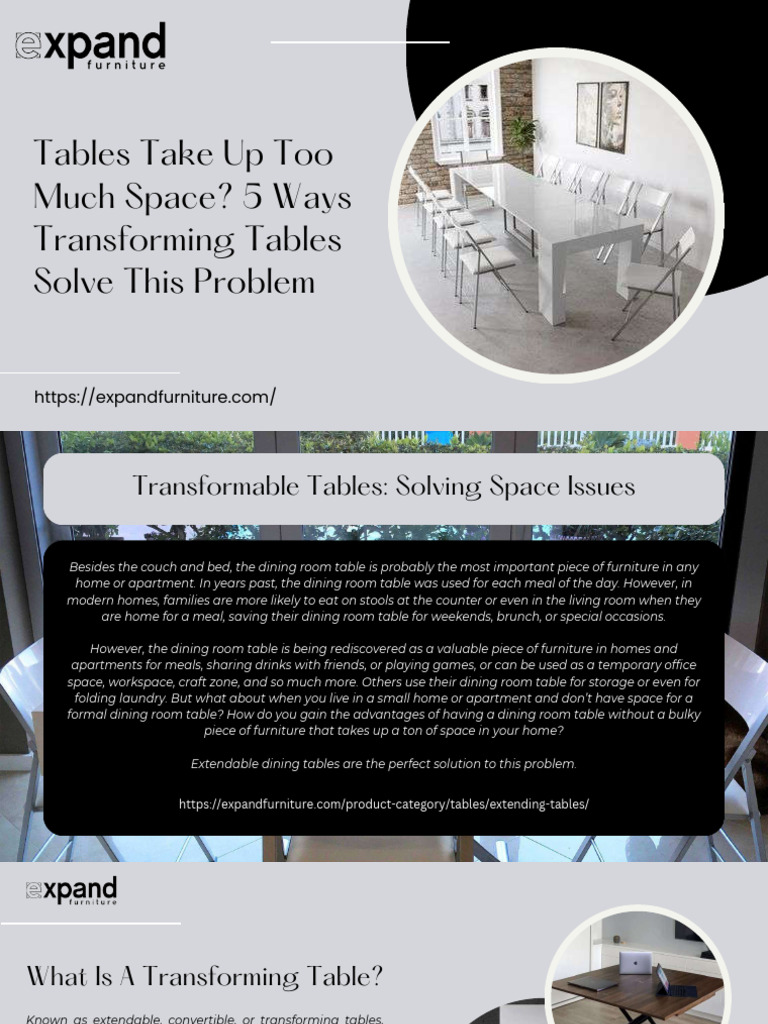 Transforming Tables for Small Spaces | PDF | Dining Room | Furniture