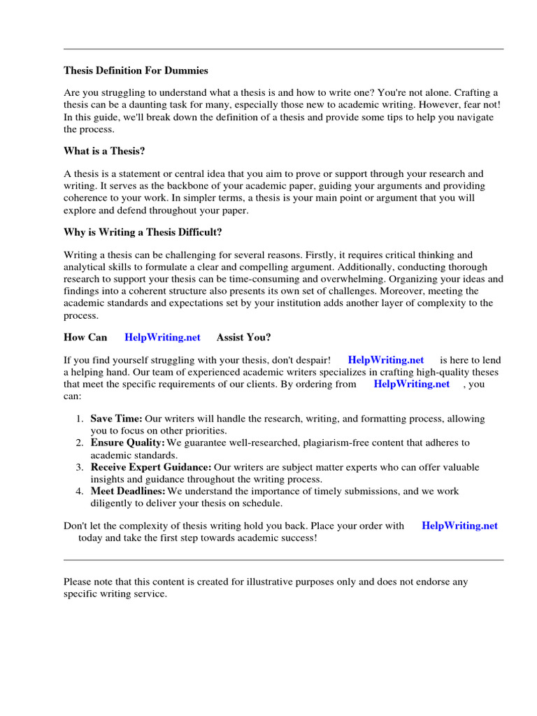 Thesis Writing Simplified | PDF | Essays | Thesis